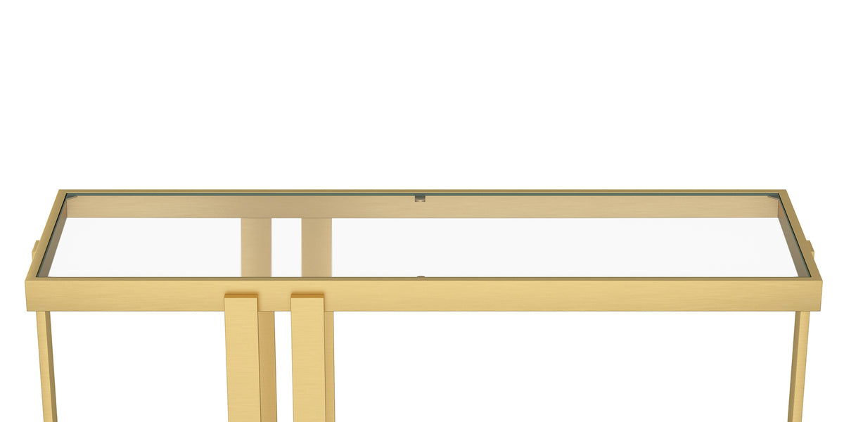 Paramount Gold & Glass Console Table | Modern Entryway Hallway Display ...